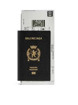 Balenciaga 1-card Long Passport Wallet - Black