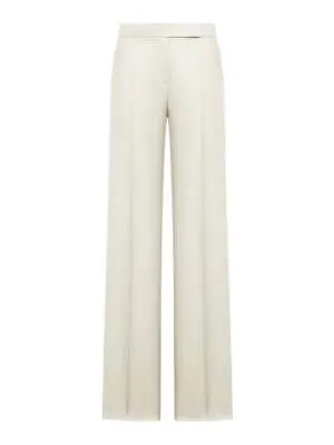 Max Mara Badesse Tailored Linen Trousers - Cream