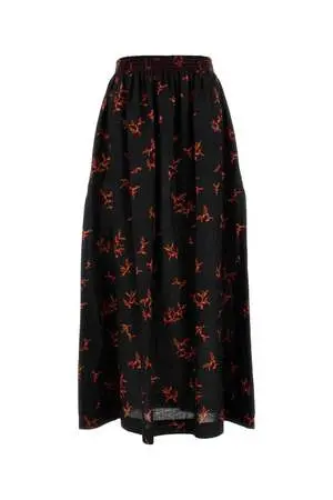 Fendi Printed Linen Skirt
