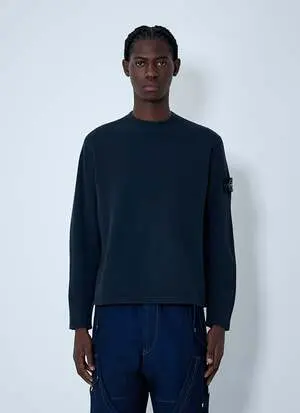 Stone Island Crewneck Fine Knit Jumper - Blue
