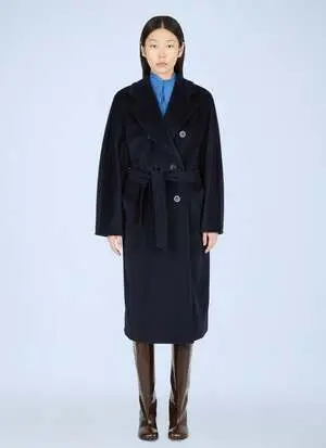 Max Mara Madame 101801 Icon Coat In Wool And Cashmere Blend - Blue