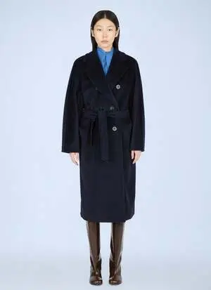 Max Mara Max Mara Madame 101801 Icon Coat In Wool And Cashmere Blend Blue