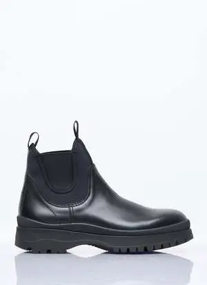 Prada Blixxen Leather Chelsea Boots - Black