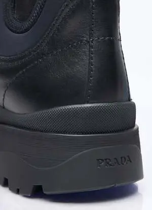 Prada Blixxen Leather Chelsea Boots - Black
