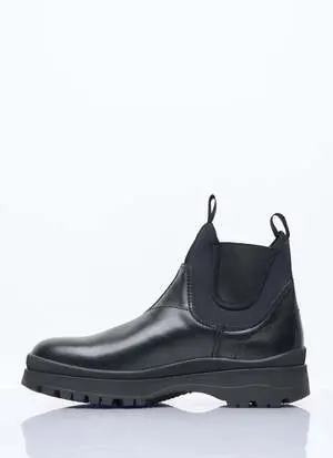 Prada Blixxen Leather Chelsea Boots - Black