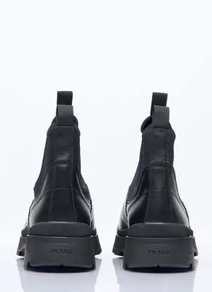 Prada Blixxen Leather Chelsea Boots - Black