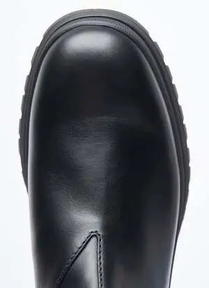 Prada Blixxen Leather Chelsea Boots - Black