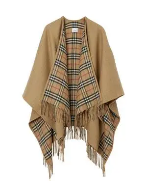 Burberry Reversible Check Wool Cape - Multicolor