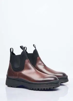 Prada Blixxen Leather Boots - Brown