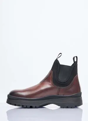 Prada Blixxen Leather Boots - Brown