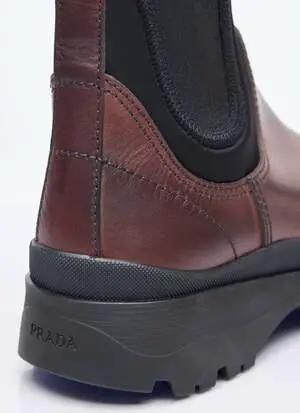 Prada Blixxen Leather Boots - Brown