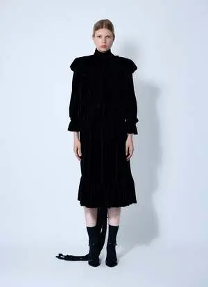 Balenciaga Lace-up Dress - Black