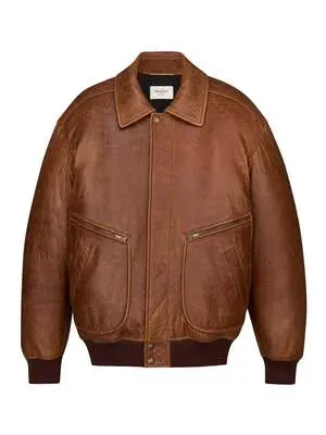 Saint Laurent SAINT LAURENT Padded Bomber Jacket In Glossy Hammered Lambskin Multicolor
