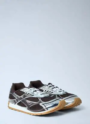 Bottega Veneta Orbit Mesh And Leather Sneakers - Brown