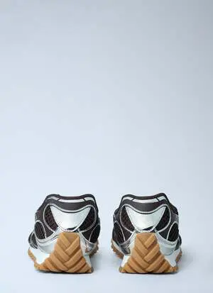 Bottega Veneta Orbit Mesh And Leather Sneakers - Brown