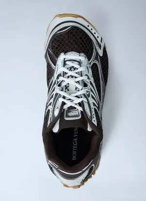 Bottega Veneta Orbit Mesh And Leather Sneakers - Brown