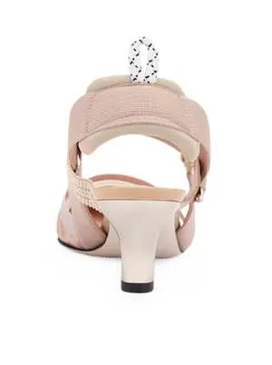 Fendi Colibrì Slingback Pumps In Leather And Mesh - Pink