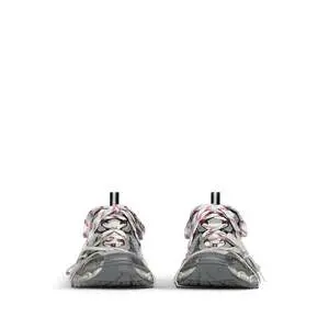 Balenciaga Grey Mesh And Polyurethane Sneakers With Chunky Sole - Gray