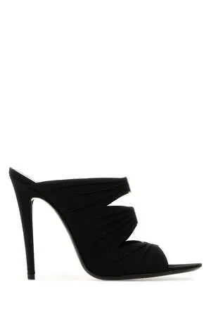 Saint Laurent Fabric Emilie Mules - Black