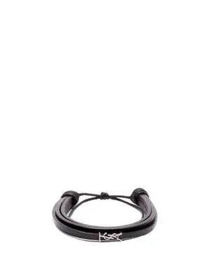 Saint Laurent Leather Logo Bracelet - Multicolor