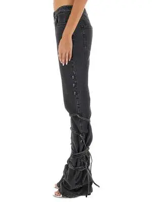 Alexander McQueen Slim Fit Jeans With Knot Detailing - Black