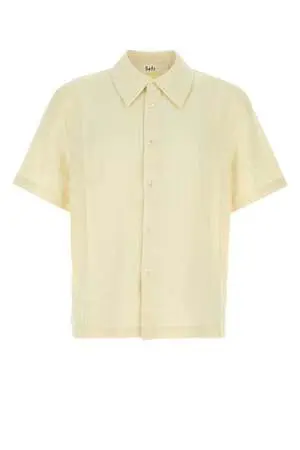 Séfr Cream Linen And Cotton Dayot Shirt - Yellow