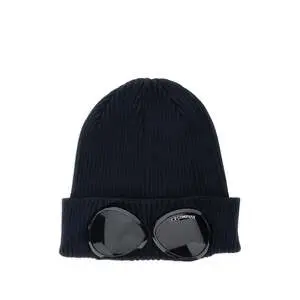 C.P. COMPANY Goggle Detail Beanie Hat - Blue