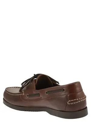 Paraboot Leather Boat Shoes With Laces