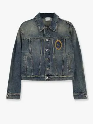 Dior Blue Denim Embroidered Medallion Jacket