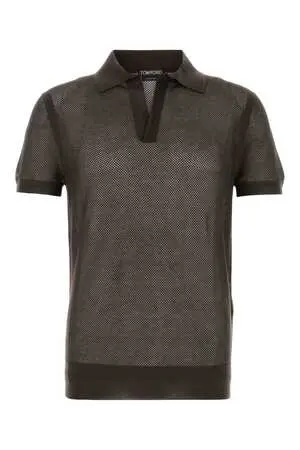 TOM FORD Chocolate Mesh Polo Shirt