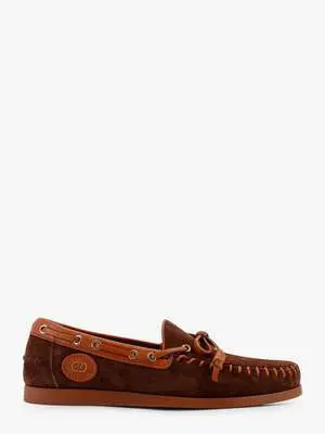 Valentino Garavani Palm Avenue Leather And Suede Boat Shoe - Multicolor