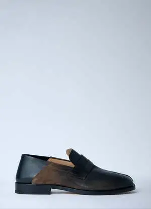 MAISON MARGIELA Tabi Gradient Leather Loafers - Black