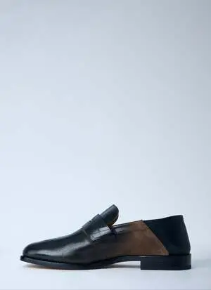 MAISON MARGIELA Tabi Gradient Leather Loafers - Black