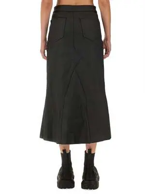 Rick Owens Denim Midi Skirt
