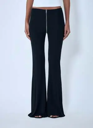 Alexander Wang High-rise Flared Pants With Front Zip - Black
