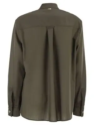 Herno Shirt With Chest Pockets In Combed Wool Muslin