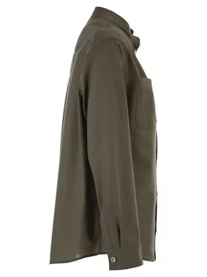 Herno Shirt With Chest Pockets In Combed Wool Muslin