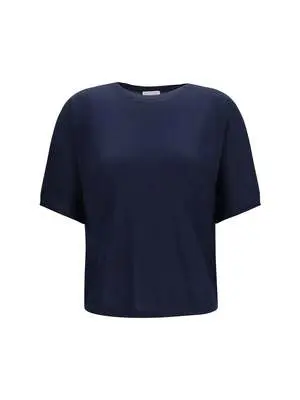 Brunello Cucinelli Short Sleeve Cashmere And Silk Sweater - Blue