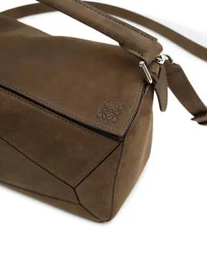 Loewe Puzzle Small Bag In Grained Nubuck Leather