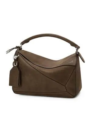 Loewe Puzzle Small Bag In Grained Nubuck Leather - Multicolor