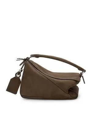 Loewe Puzzle Small Bag In Grained Nubuck Leather - Multicolor