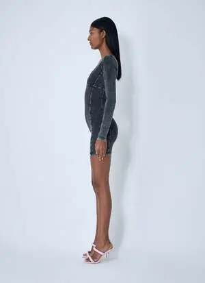 DIESEL® Long Sleeve Logo Motif Jumpsuit