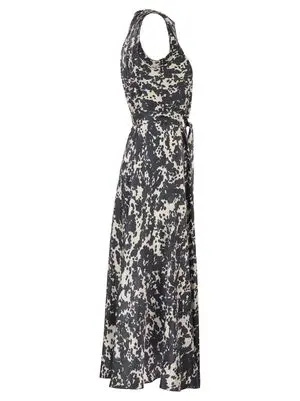 Max Mara Martina Printed Silk Twill Sleeveless Dress