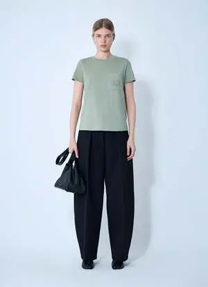 Max Mara Cotton Jersey Logo Motif T-shirt - Green