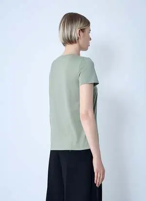 Max Mara Cotton Jersey Logo Motif T-shirt - Green