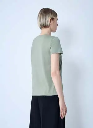 Max Mara Cotton Jersey Logo Motif T-shirt - Green