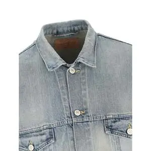 Balenciaga Denim Jacket With Text Detail