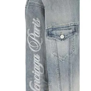 Balenciaga Denim Jacket With Text Detail