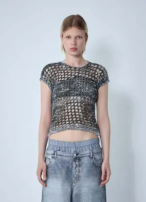 Acne Studios Open-knit Crochet Crewneck Top