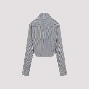 Sportmax Quagga Embellished Striped Cropped Shirt